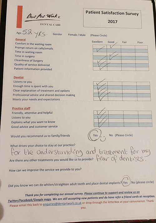 Patient Satisfaction Survey - Dentist Fairford